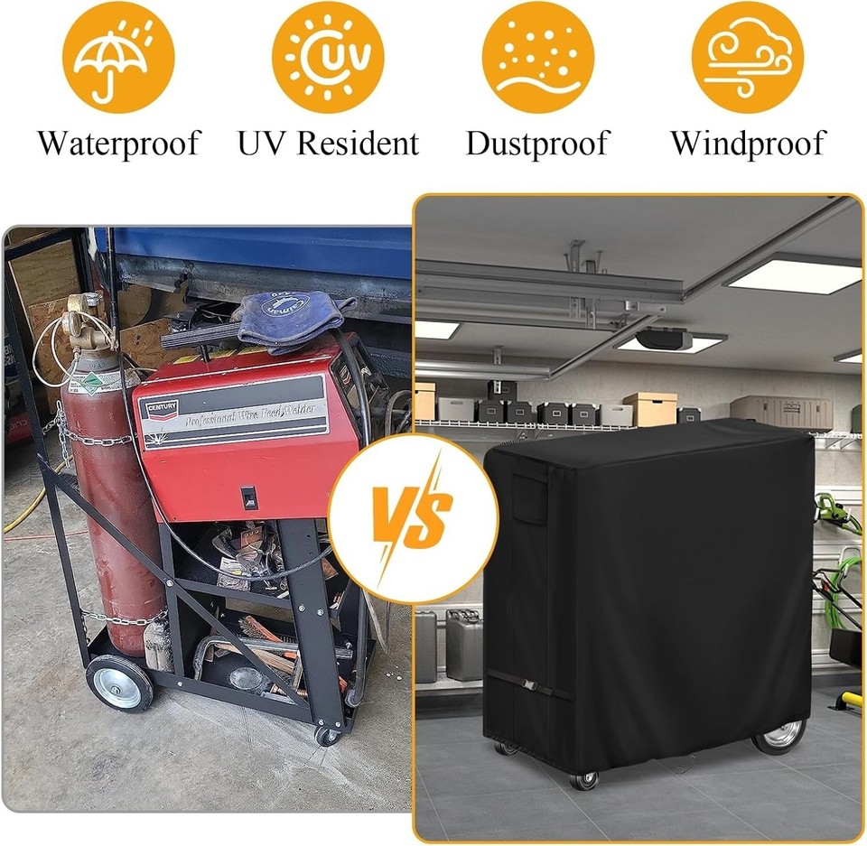 Welding Cart Cover, 37" Waterproof Welder Cart Cover For Rolling TIG ...