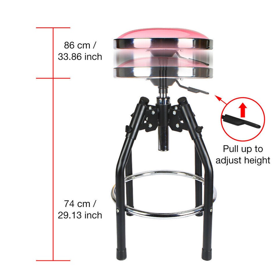 WORKPRO Heavy Duty Adjustable Hydraulic Shop Stool Garage Bar Stool ...