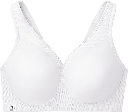 Glamorise WHITE Plus Size Magic Lift Seamless Sport Bra, US 38F, UK 38E ...