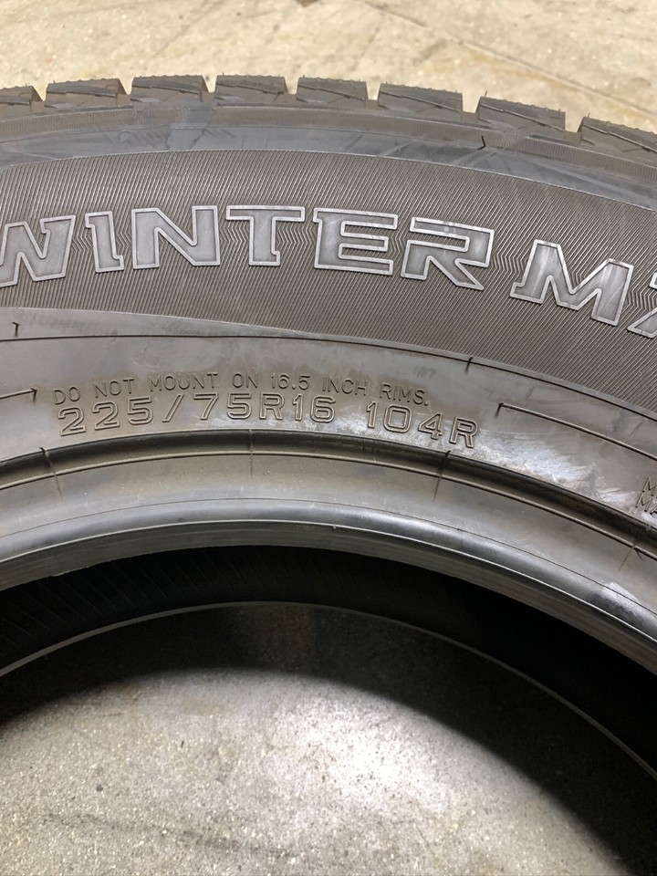 4 New 225 75 16 Dunlop Wintermaxx SJ8 Standard Load Older Production ...
