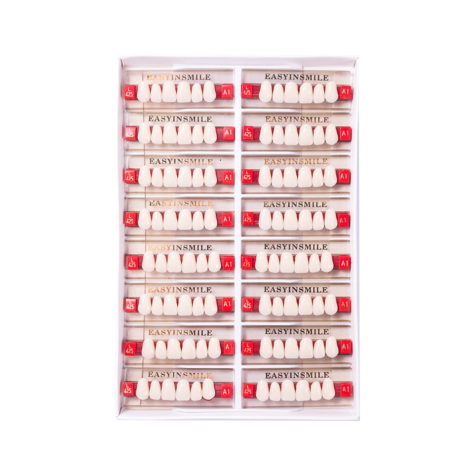 84/96Pc Full Set A1/A2/A3 Dental Acrylic Resin Denture Teeth Set Upper ...