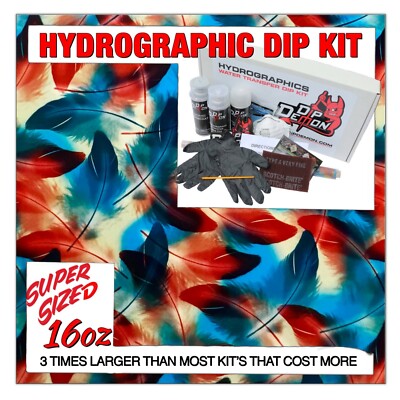 Hydrographic dip kit Colored Feathers hydro dip dipping 16oz | eBay