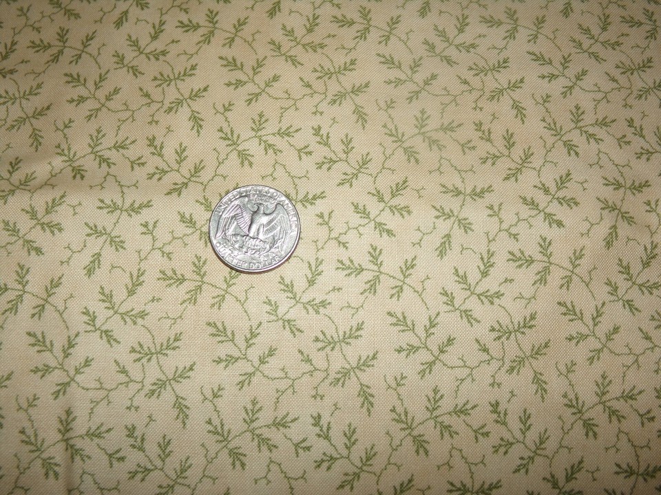 Tiny Green Leaf Vine Pattern Fabric, Dealer Code Z-9 | eBay