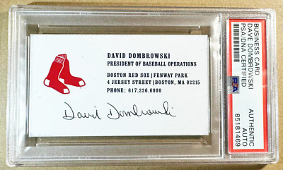 David Dave Dombrowski PSA DNA Autographed Business Card Red Sox Fut HOF ...