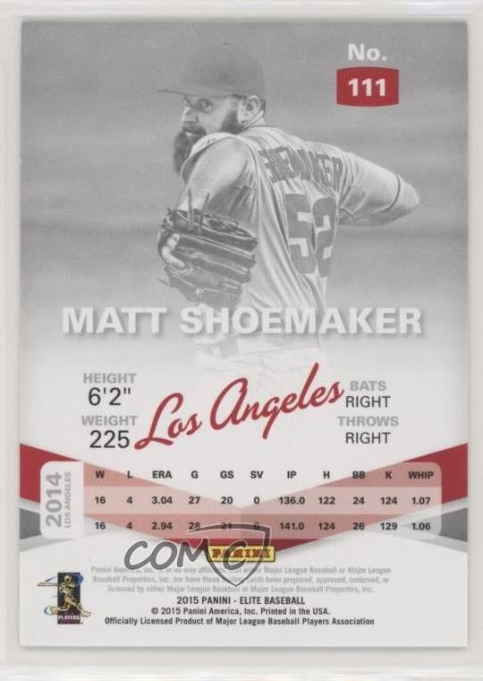 2015 Panini Elite Status Gold /49 Matt Shoemaker #111 | eBay UK