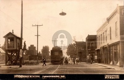 Farmersburg IN Indiana Main Street View Trolley Station RPPC Postcard ...