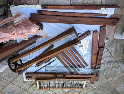 Antique 1930s OAK Floor Weaving Loom with Bench- 46" wide | eBay