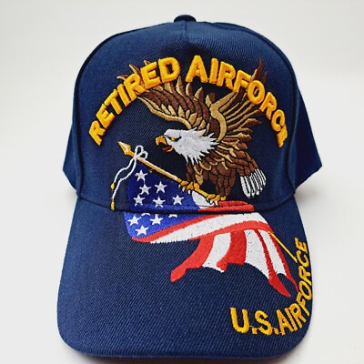 U.S. Air Force Retired Baseball Cap Navy Blue Embroidered | eBay