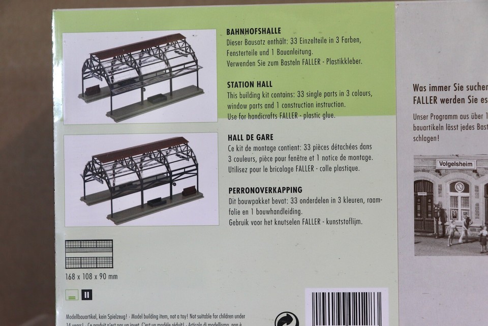 FALLER 222128 N SCALE STATION HALL PLATFORM CANOPY ROOF for MODEL ...