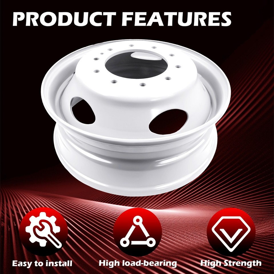 19.5"x6 10 Lug Steel Wheels Fit For 05-23 FORD F450 F550 SUPER DUTY New ...