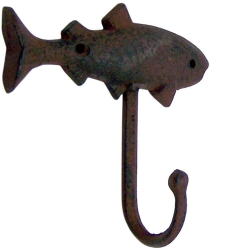 Primitive Brown Fish Cast Iron Anchor Wall Hook, 5 1/4 Inches | eBay