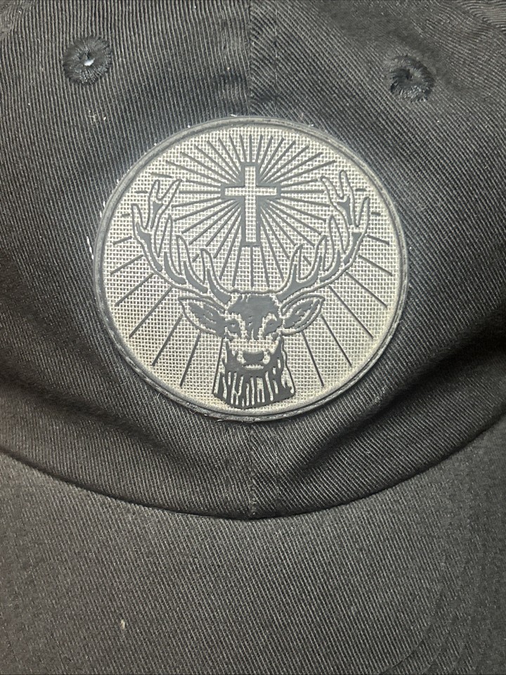 Jagermeister Black Adjustable Hat Cap Embroidered Stag Logo & Bottle ...