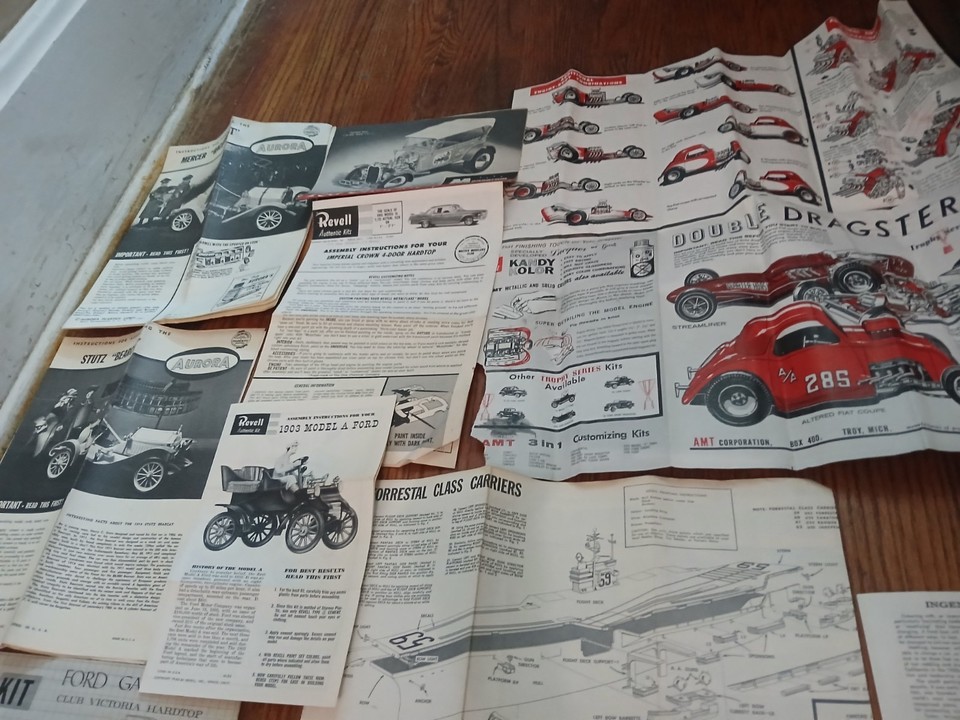 Lot of Model Kit Instruction Sheets Amt Monogram Revell Lindberg Aurora 1960's | eBay