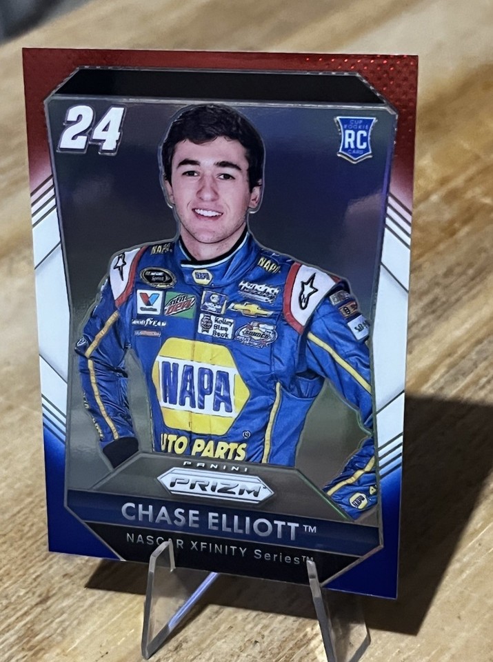 Chase Elliott 2016 Prizm RED WHITE & BLUE ROOKIE Parallel NASCAR Racing ...