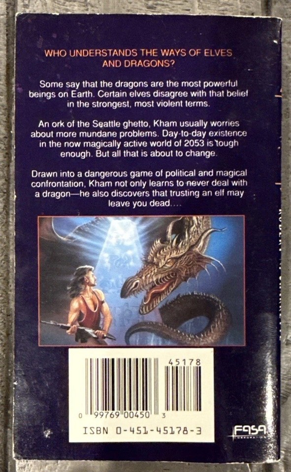 Shadowrun: Never Trust An Elf by Robert Charrette; First Printing (1992 ...