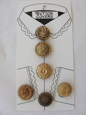 Vtg Womens BUTTON COVERS ~Faux Gold Button Covers ~NOS | eBay