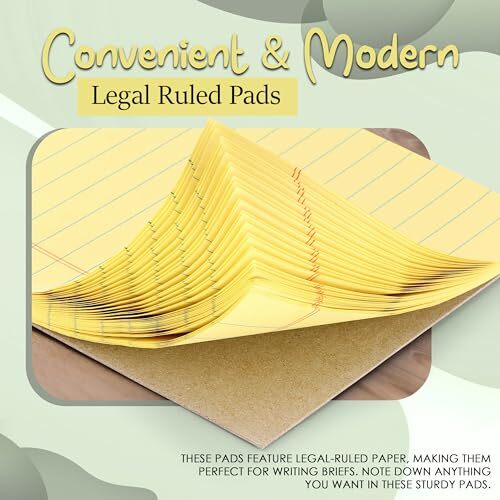 Small Note Pads 5x8 Legal Pads, Legal Ruled Writing Pad with Perforated ...