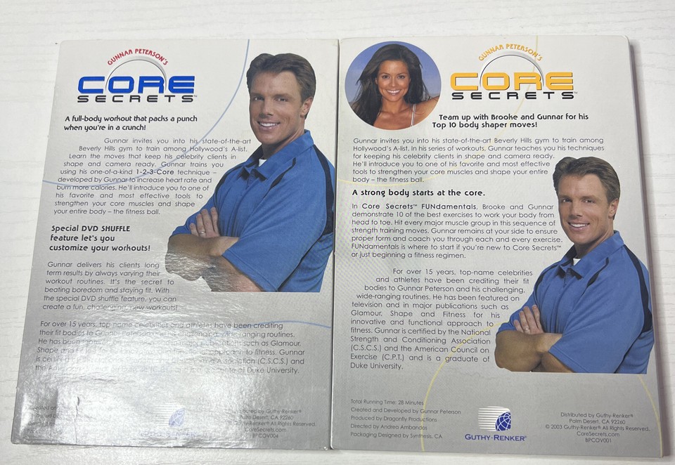 2 Core Secrets workout DVDs Fundamentals ball fitness exercise Gunnar ...
