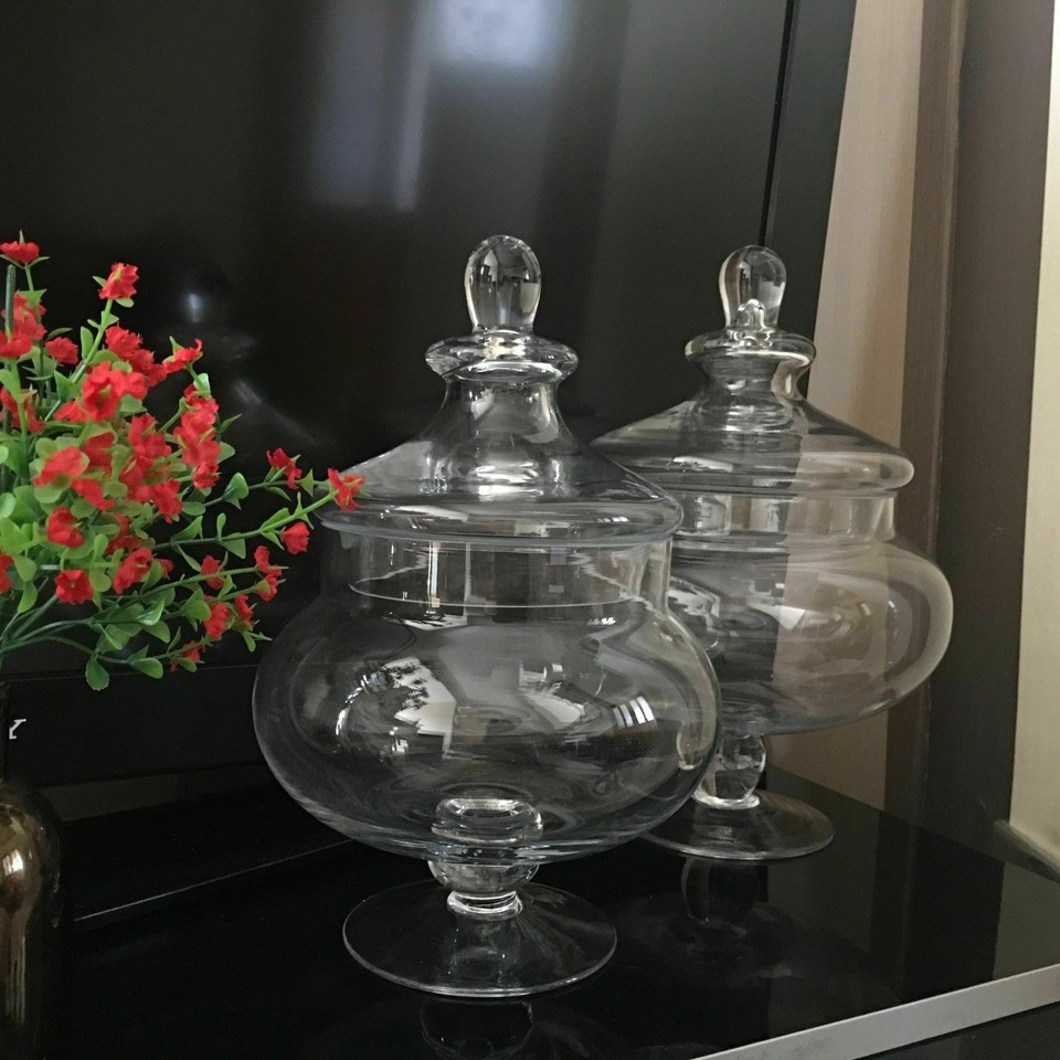 30 25cm Vintage Retro Decorative Glass Storage Jar Candy Buffet Table ...