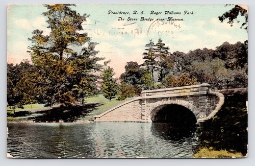 c1910 Roger Williams Park Stone Bridge~Providence Rhode Island~Antique ...