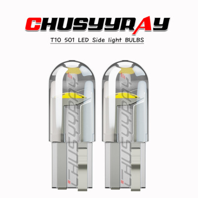 2x T10 501 LED Side Light Bulbs W5W SMD 6000K Super Bright White ...