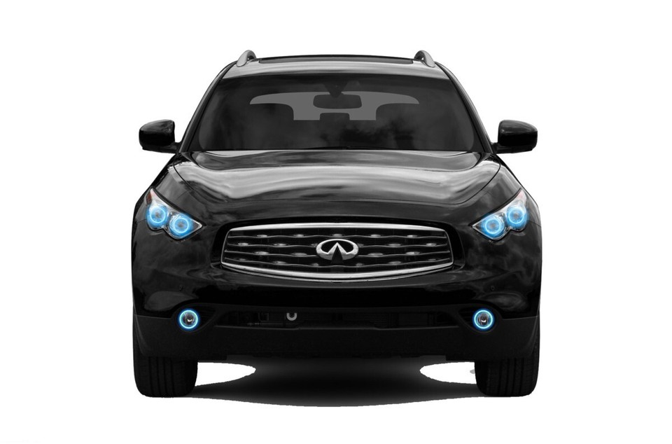 Bright Blue Angel Eye Headlight & Fog Light Halo kit for Infiniti FX37 ...