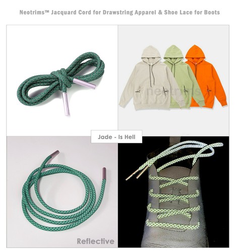 Reflective Bootlaces,Hoodie Cord Rope Shoe Lace Neotrims 6mm Silver ...