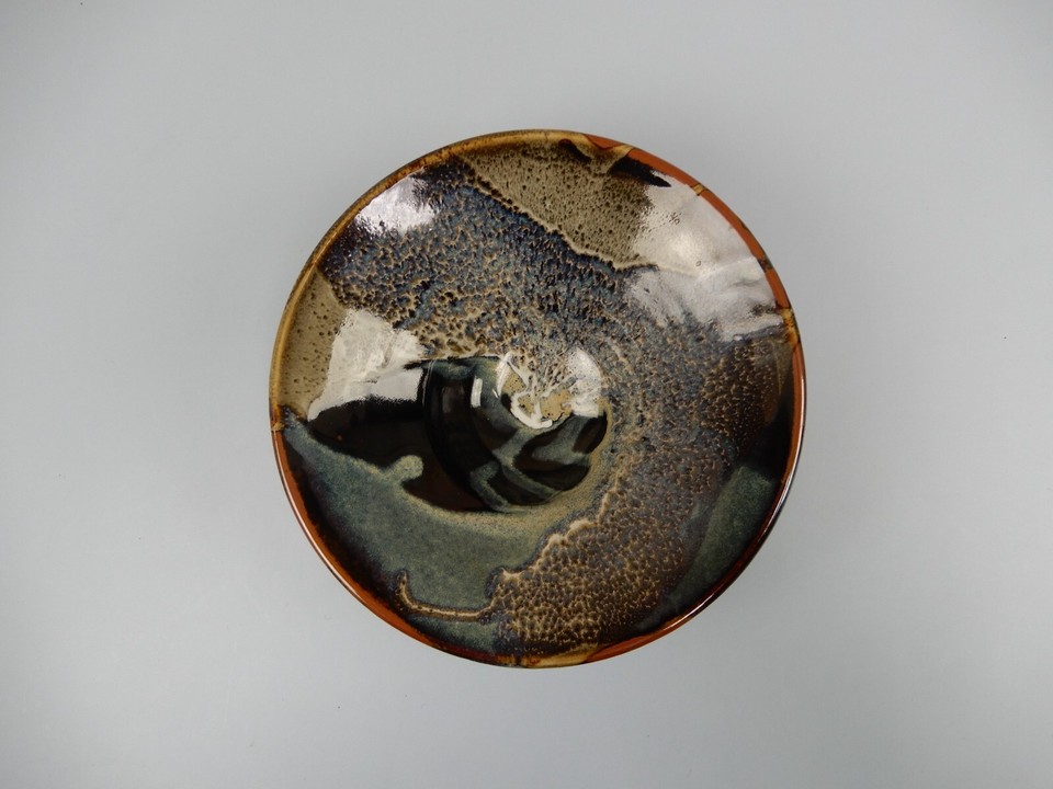 Ceramic Rim Drip Glaze Art Pottery Oval Flared Decorative Bowl | eBay