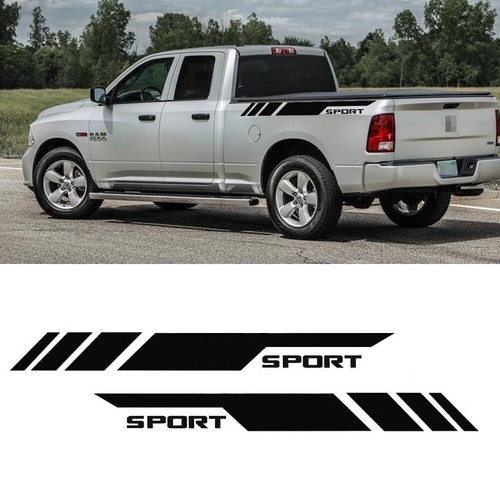For Dodge RAM 1500 2500 3500 Black Sport Rear Trunk Side Bed Vinyl ...