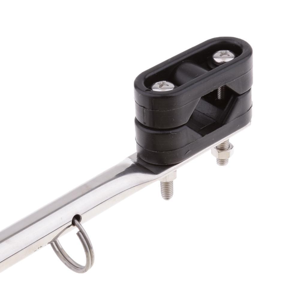 2 Pcs Marine Stainless Steel Rail Mount Pole for Boat Yacht 7/8in Rails ...
