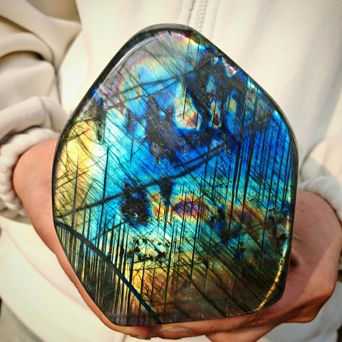 3.74LB Natural Labrador moonstone quartz free form mineral specimen 1 ...