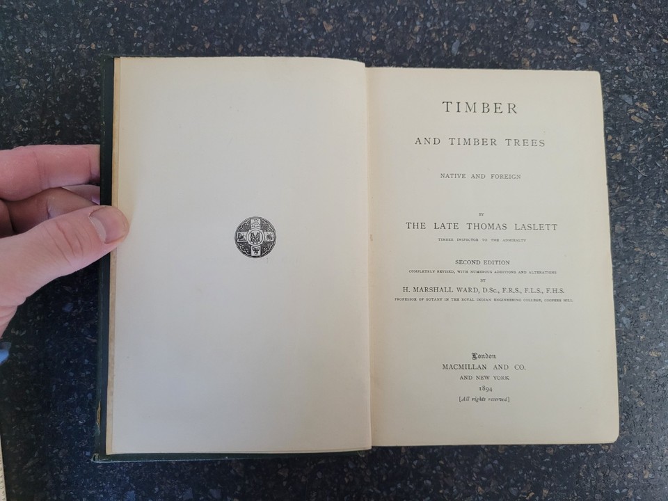 Timber and Timber Trees - Native & Foreign by Thomas Laslett 1894 | eBay UK