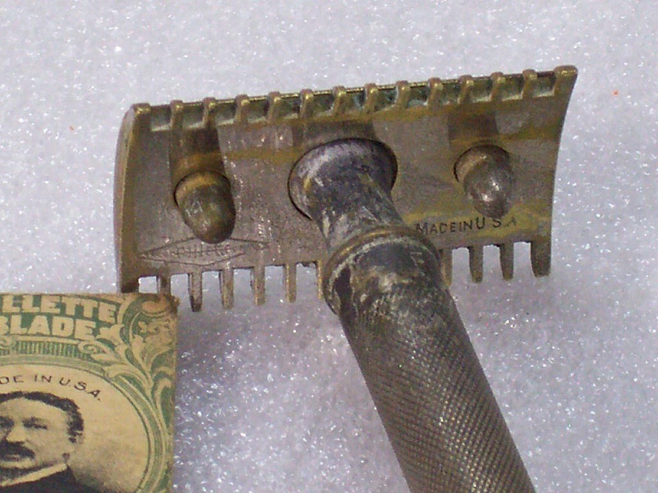 Original 1920's WWI Era GILLETTE Ball End Double Edge SAFETY RAZOR Made ...