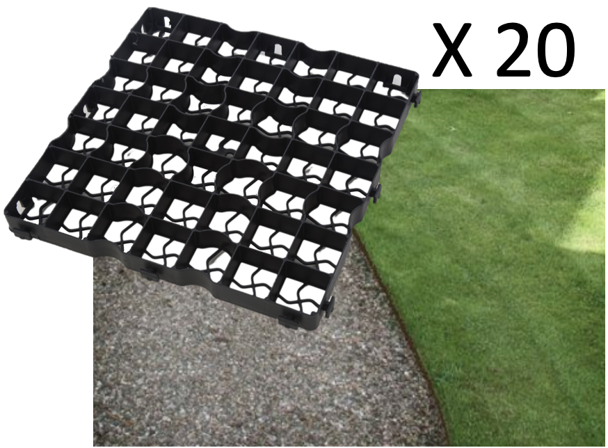 20 (5m²) x Gravel/Grass Grid Paver Base Greenhouse Path Turf Lawn Shed ...