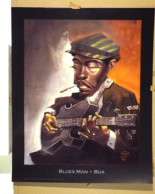 Blues Man,Justin Bua Art Print African American Jazz Music Guitar ...