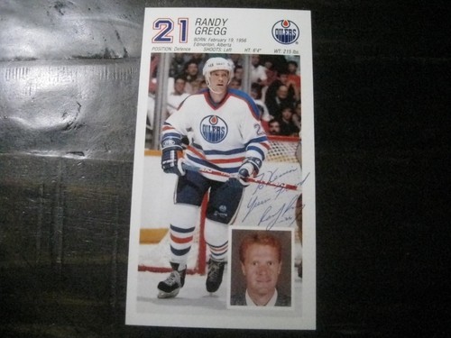RANDY GREGG EDMONTON OILERS AUTO'D POSTCARD | eBay