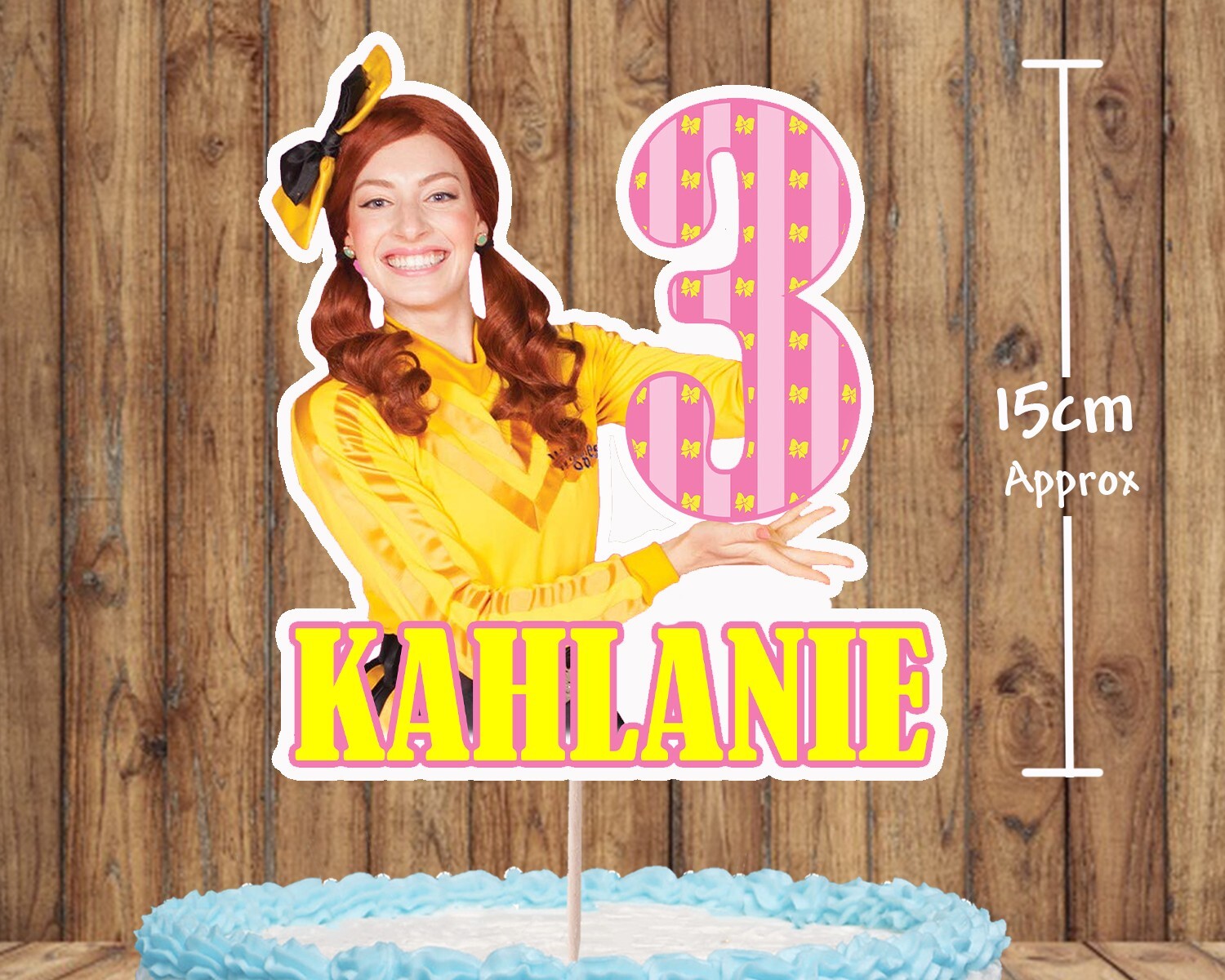 Emma Wiggle Cake Topper Personalised with Name & Age 280gsm Glossy ...