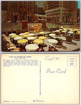 Rockefeller Center Plaza New York City Terrace Postcard | eBay