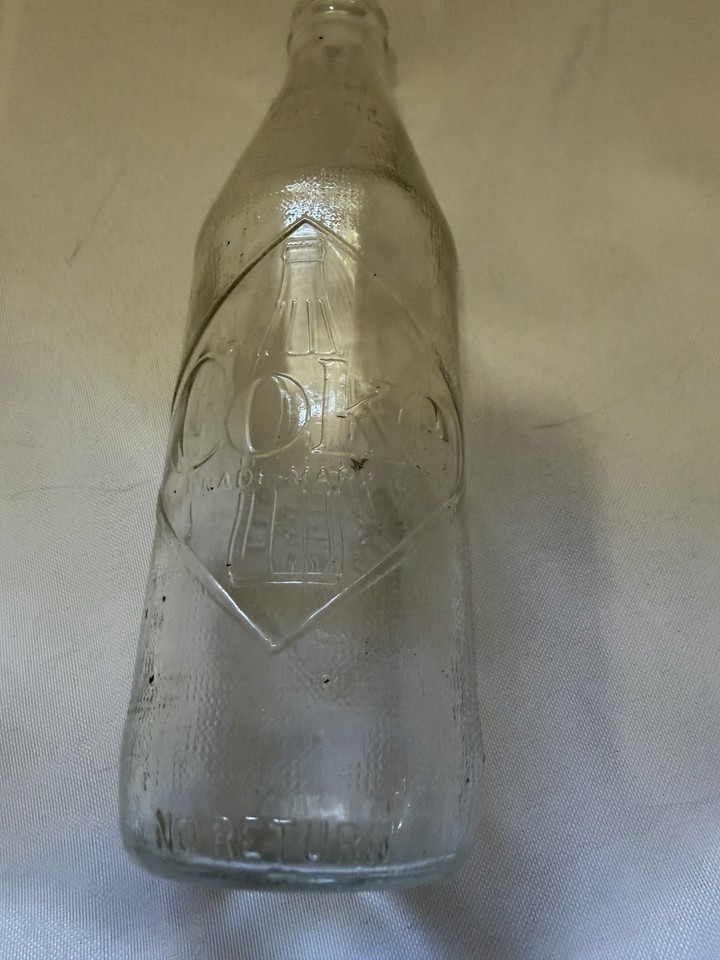 Vintage Coca-Cola Embossed Glass Bottle – Clear – Diamond Logo – No ...
