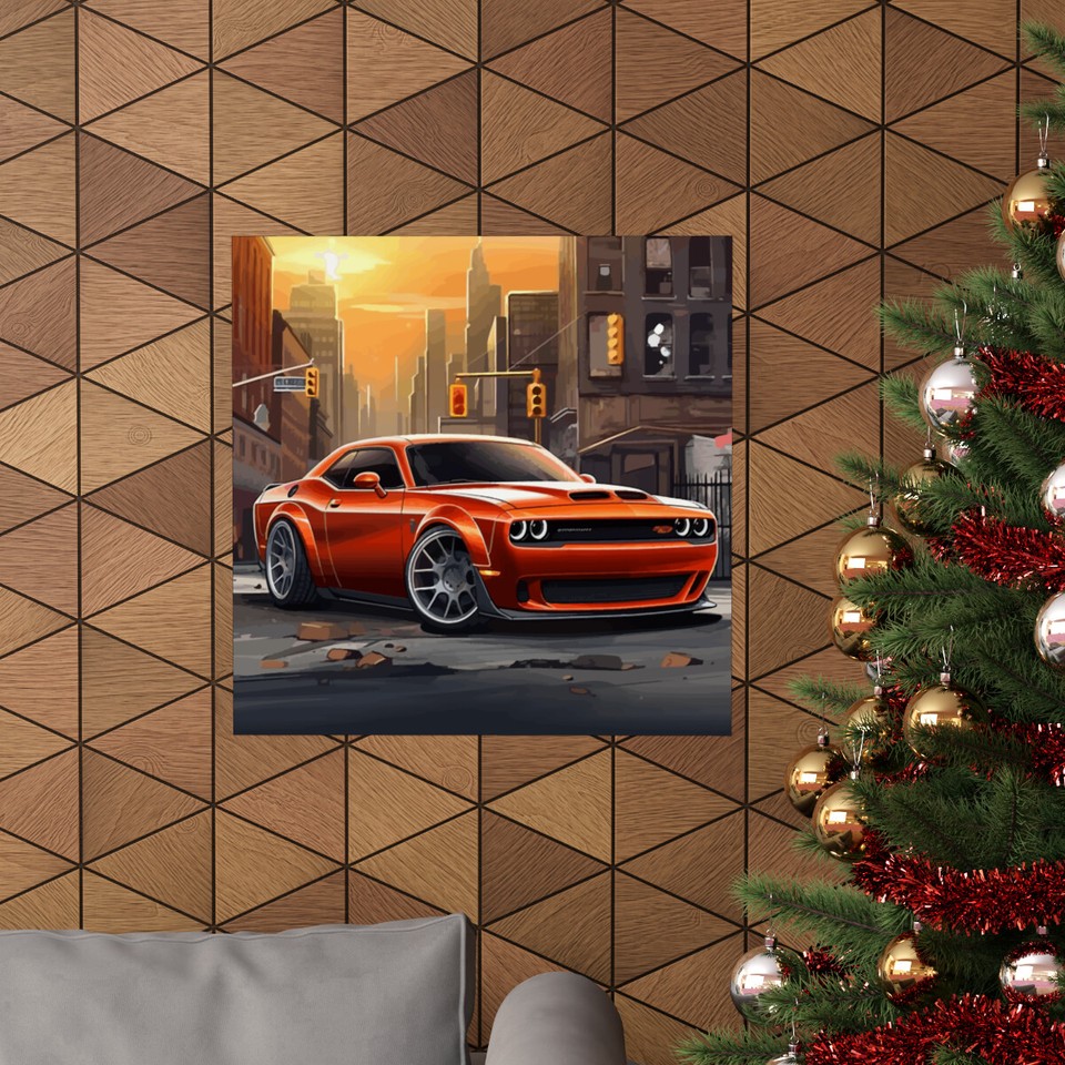 Dodge Challenger SRT Hellcat Demon Scat Pack American Muscle Car Poster ...