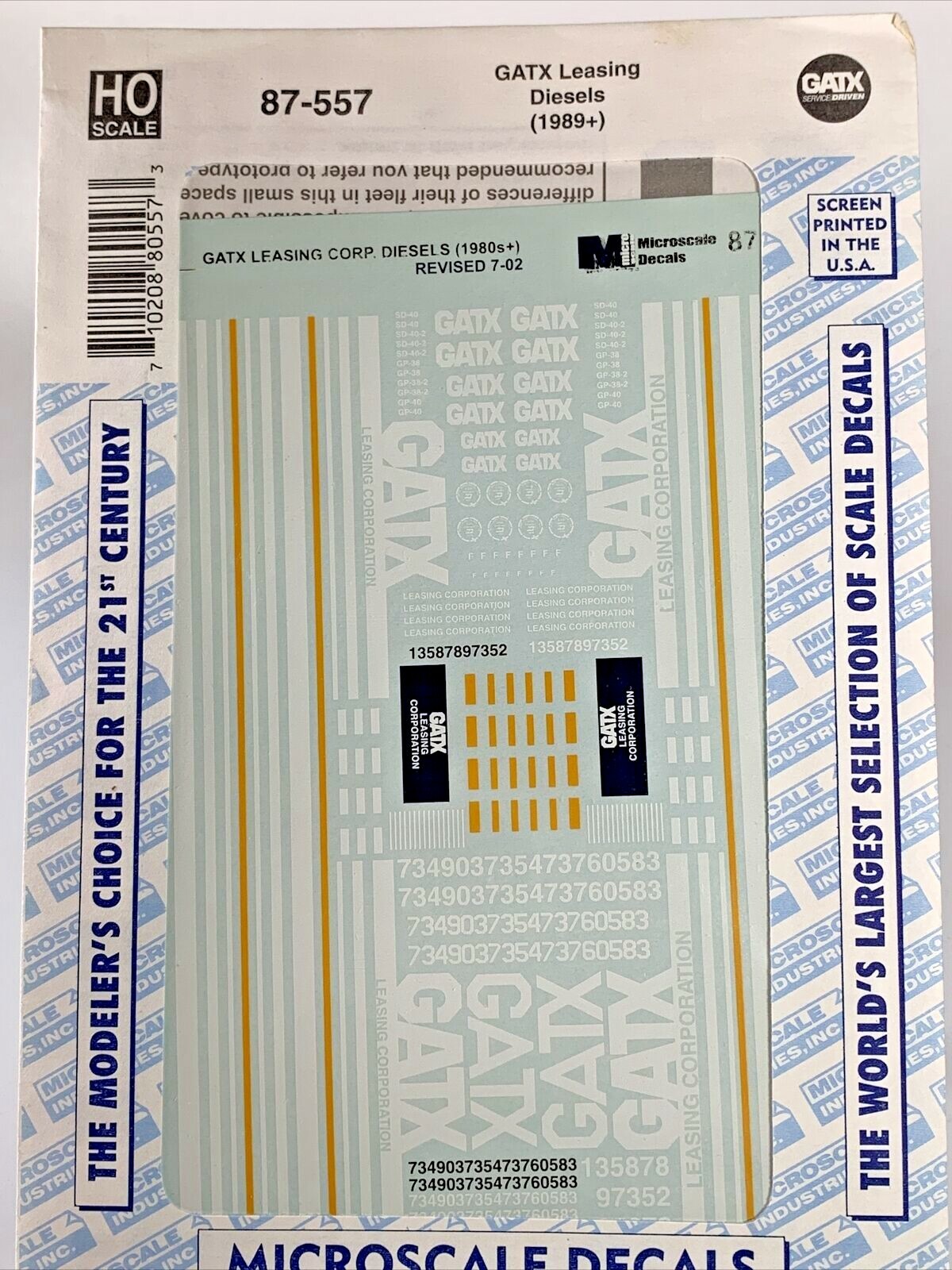 Microscale HO Decals GATX Leasing Hood Locomotives 87-557 for sale ...