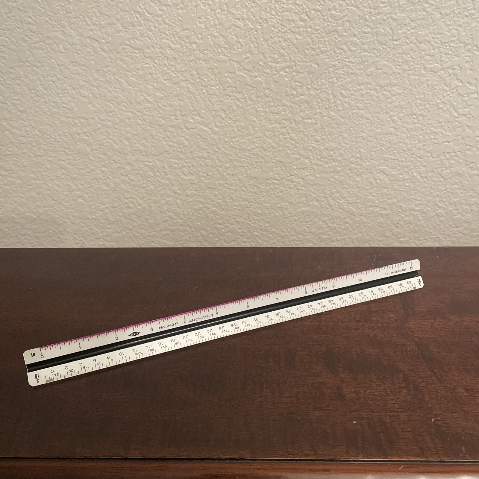 Alvin 12” Triangular Scale Ruler No. 240P Architect U.S. ST'D Germany ...