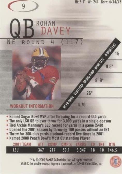 2002 Sage Rohan Davey #9 for sale | eBay