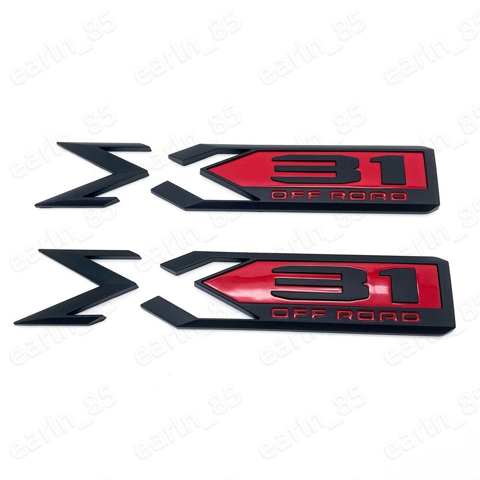 2PCS 2019-2025 GMC Sierra X31 X 31 OFF ROAD Bed Emblem OEM GEN Black ...