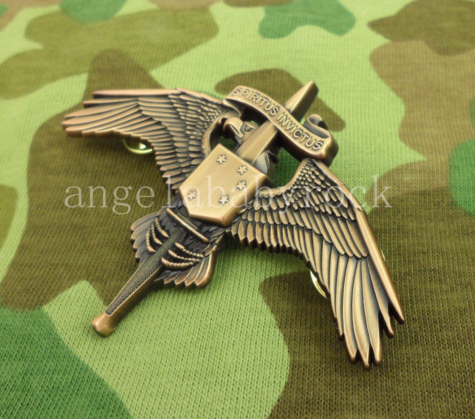 US Usmc Marsoc Wings Badge Pin Marine Raider Insignia Spiritus Invictus ...