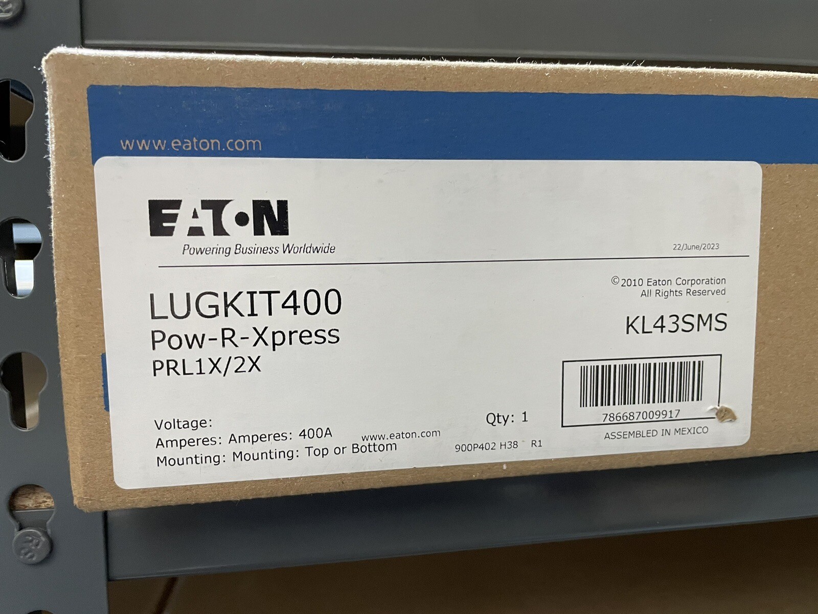 1-EATON PRL2X 400A 480/277V MAIN LUG PANELBOARD 42 SPACE 3P4W NEMA 1 ...