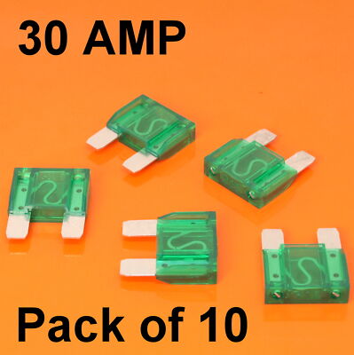High Quality 10 x 30 Amp Maxi Blade Fuse Green 30A Car Van Bike Large ...