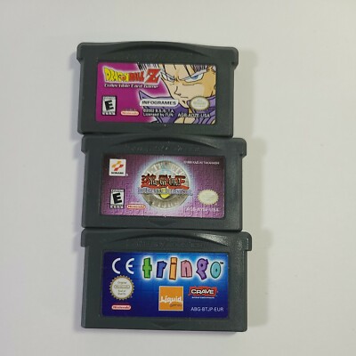 Gameboy Advance 3 Games ,drogonball Z, YuGiOh, And Tringo | eBay
