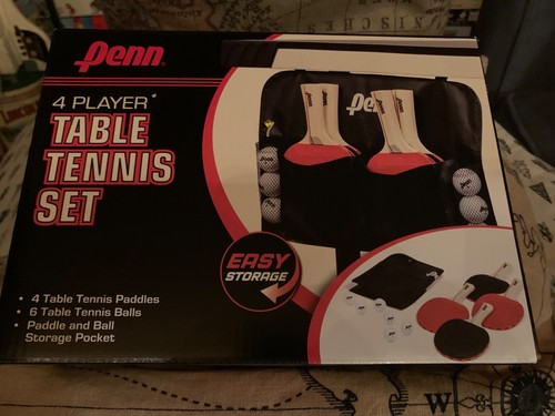 PENN 4 Player TABLE TENNIS SET w/ 4 Paddles 6 Balls Storage Bag NEW ...