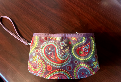 Initials ink Paisley Wristlet - Bright Paisley - Purple Base - Gorgeous ...